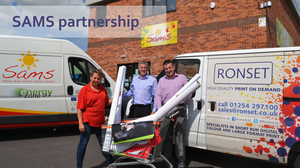 Ronset roll up to SAMS with paper donation - Ronset Digital Printers